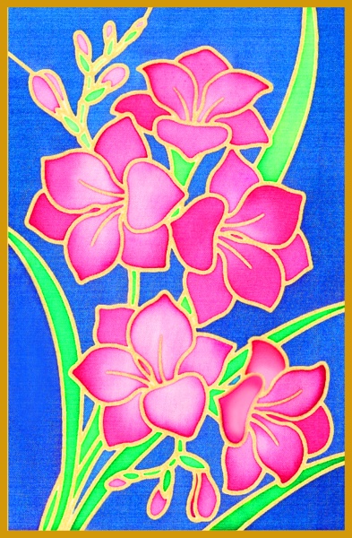 Gutta Printed Outlines for card making - silkcraft.co.uk