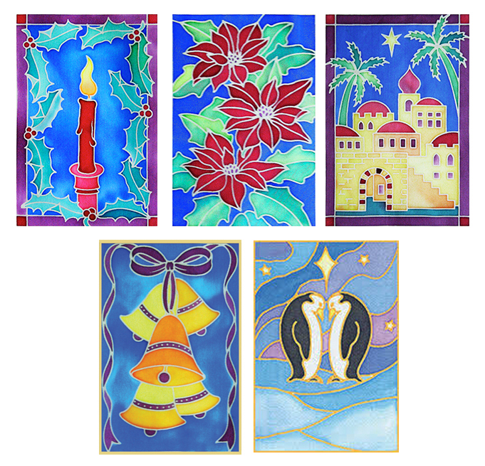 Pack of 5 Assorted Gutta Outlines - Festive - silkcraft.co.uk