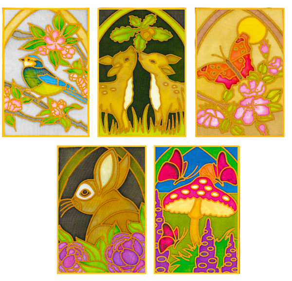 Pack of 5 Assorted Gutta Outlines - Forest Pack - NEW - silkcraft.co.uk
